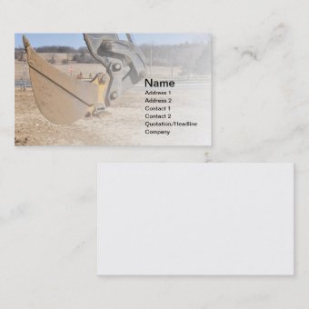 backhoe scoop business card | Zazzle