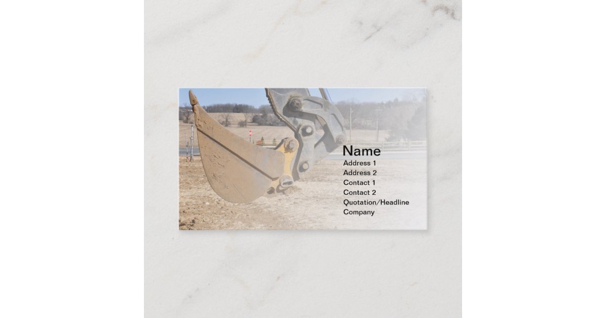 backhoe scoop business card | Zazzle