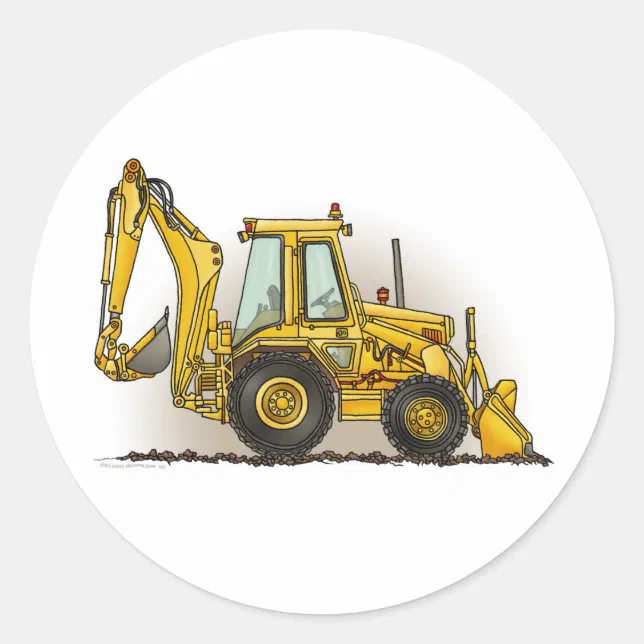 Backhoe Sticker | Zazzle