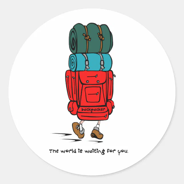 Backpacker Classic Round Sticker | Zazzle