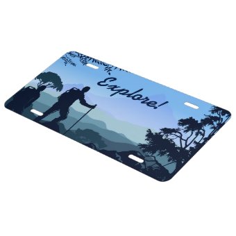 Backpacking Hiking Mountain Vista License Plate | Zazzle