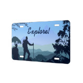 Backpacking Hiking Mountain Vista License Plate | Zazzle