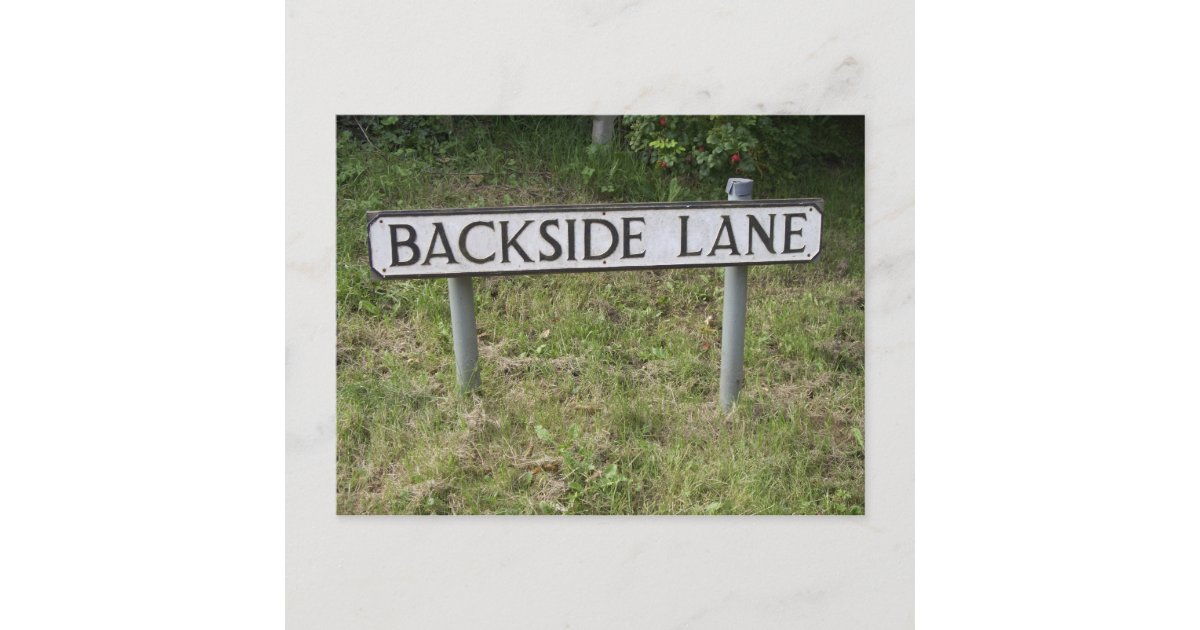 Backside Lane, Funny & Rude Place Sign Postcard. Postcard | Zazzle