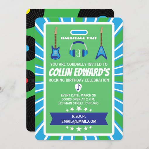 Backstage Pass Birthday Party Invitation | Zazzle