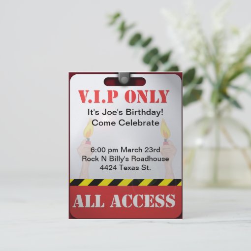 Backstage Pass Party Invitation | Zazzle