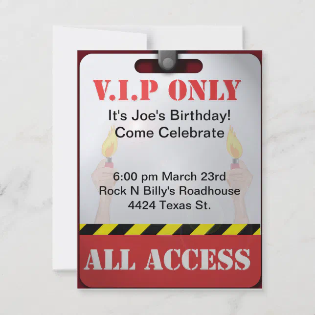 Backstage Pass Party Invitation | Zazzle