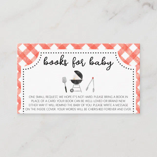 Backyard BBQ Baby Shower Books for Baby Business Card | Zazzle