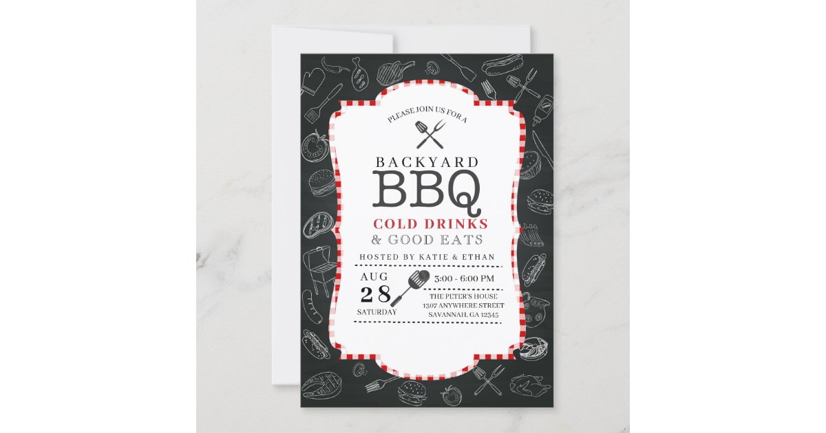 Backyard BBQ Barbecue Invitation | Zazzle