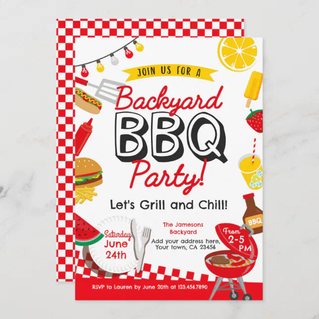 Backyard BBQ Invitation | Zazzle