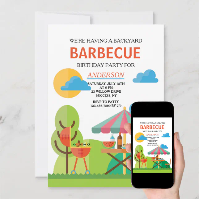 Backyard BBQ Invitation | Zazzle