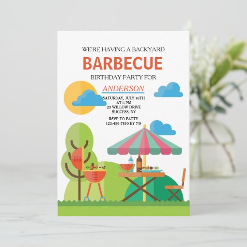 Backyard BBQ Invitation | Zazzle