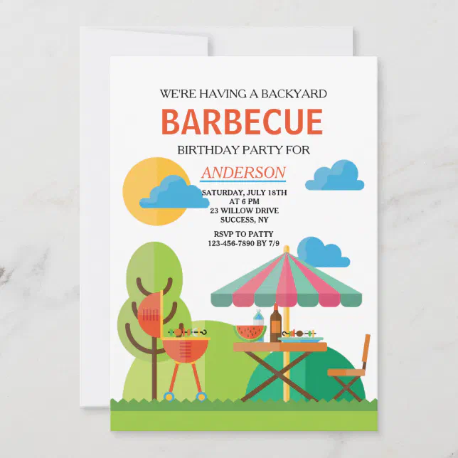 Backyard BBQ Invitation | Zazzle