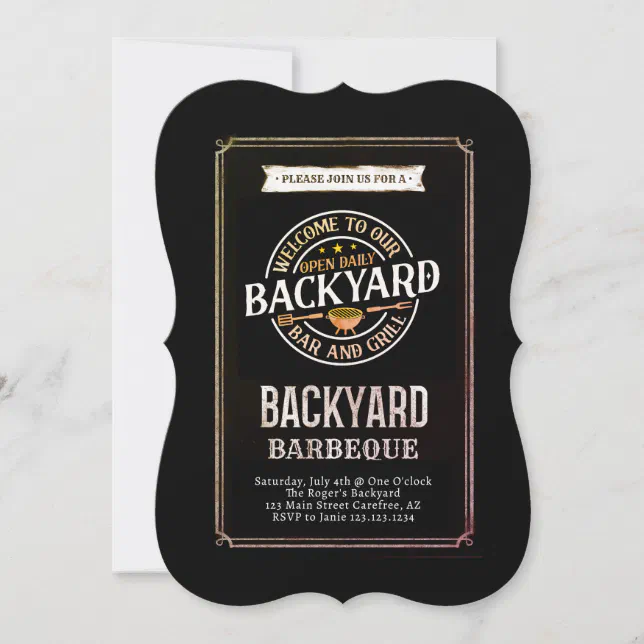 Backyard BBQ Party Invitation | Zazzle