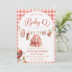 Backyard BBQ Red gingham clothesline Baby Shower Invitation | Zazzle