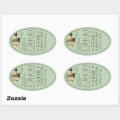 Backyard Bees Hives and Little Bees Garden Green Oval Sticker | Zazzle