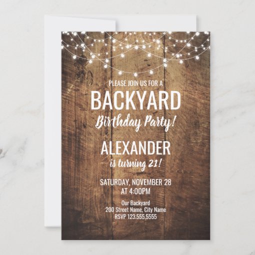 Backyard Birthday Invitation | Zazzle