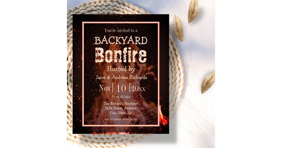 Backyard Bonfire Invitation Flyer | Zazzle
