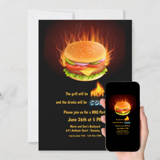 Backyard Burger Party Invitation | Zazzle