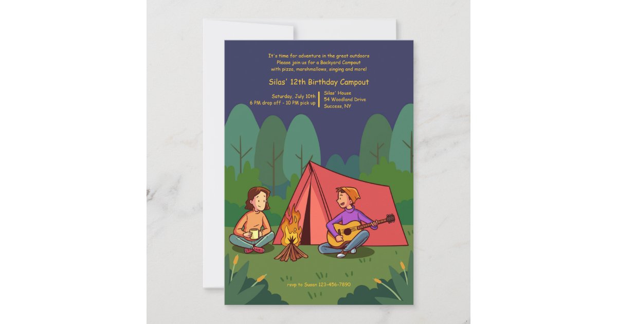 Backyard Campout Invitation | Zazzle