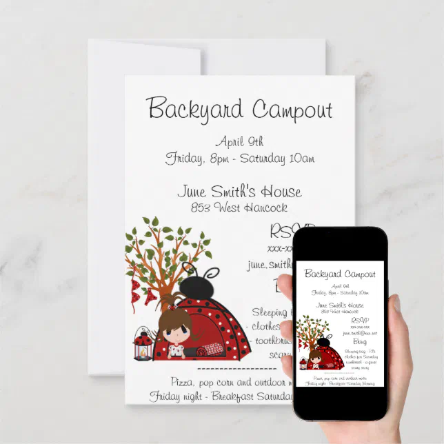 Backyard Campout Invitation | Zazzle