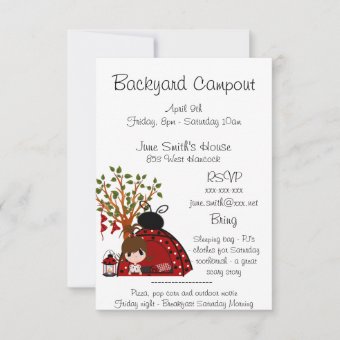 Backyard Campout Invitation | Zazzle