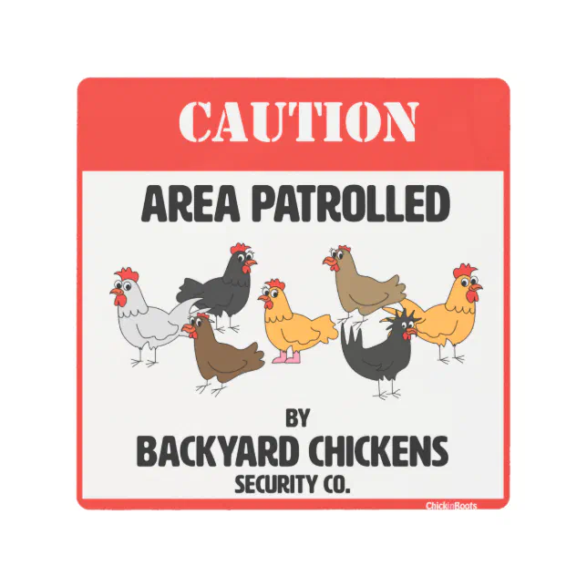 Backyard Chickens Security Company Metal Print | Zazzle