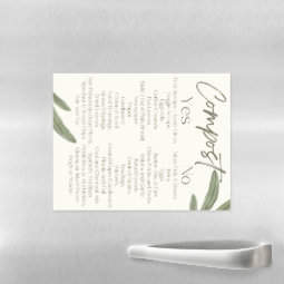 Backyard Compost Cheat Sheet Magnet for Fridge | Zazzle