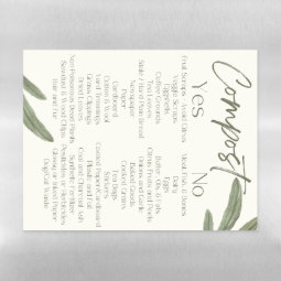 Backyard Compost Cheat Sheet Magnet for Fridge | Zazzle