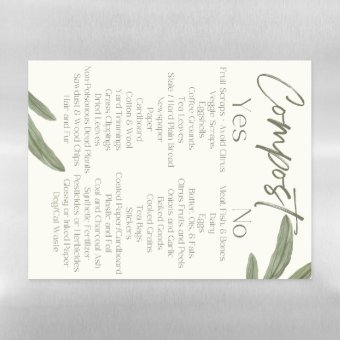 Backyard Compost Cheat Sheet Magnet for Fridge | Zazzle