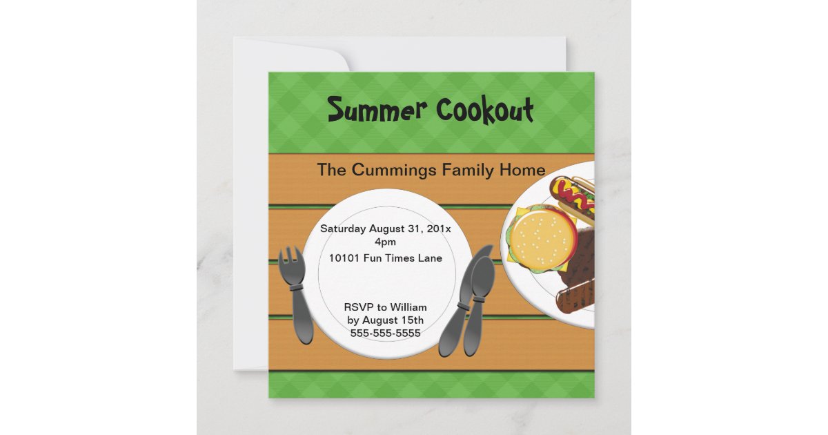 Backyard Cookout Invitation | Zazzle
