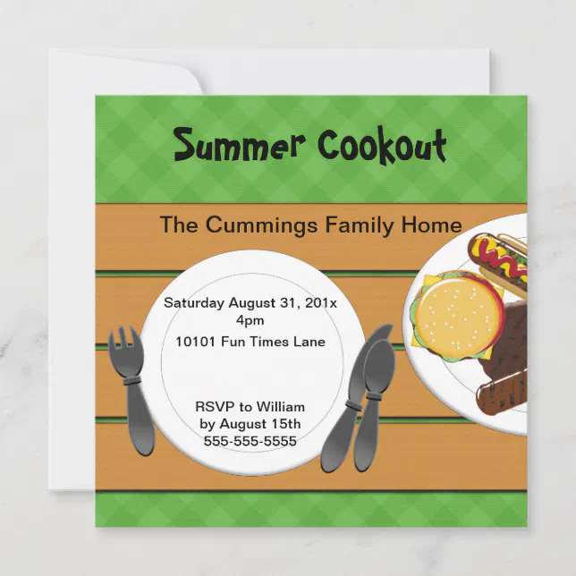 Backyard Cookout Invitation | Zazzle