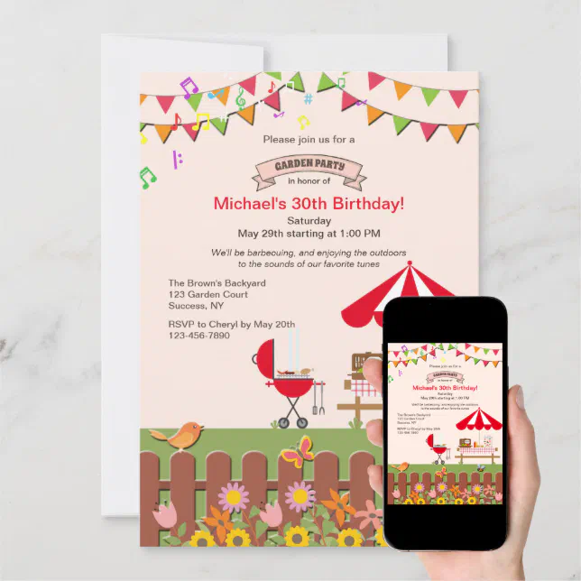 Backyard Garden Party Invitation | Zazzle