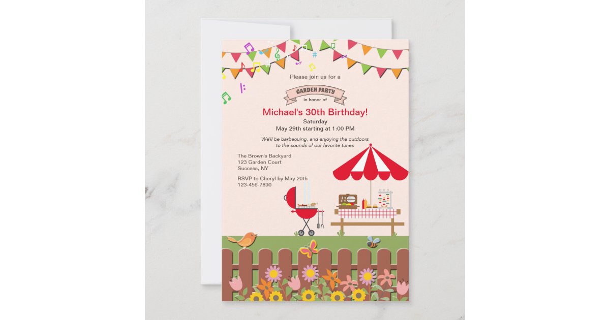 Backyard Garden Party Invitation | Zazzle
