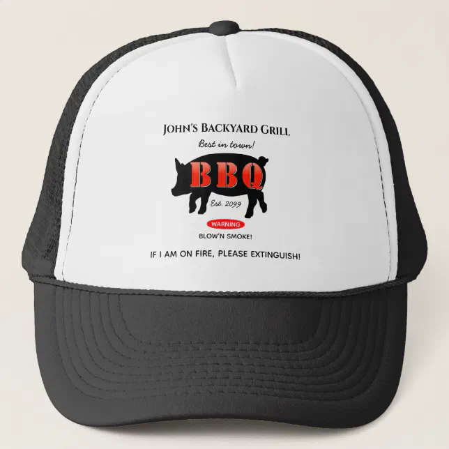 Backyard Grill Master Grilling BBQ Cook Trucker Hat | Zazzle