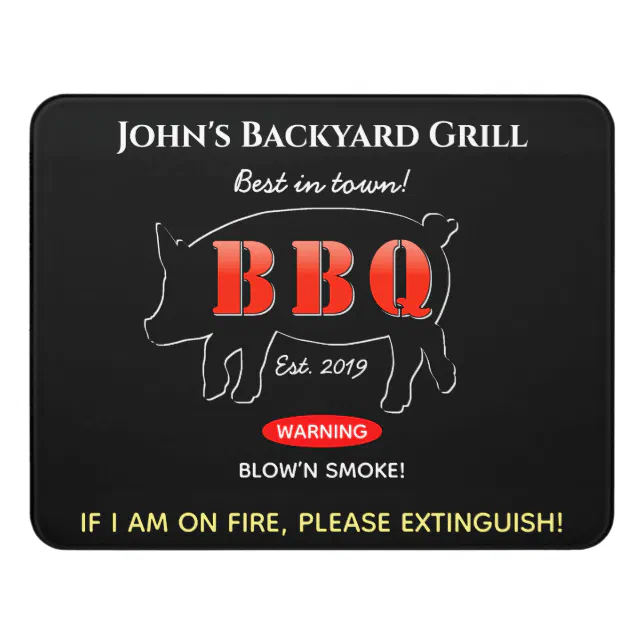 Backyard Grill Master Grilling BBQ Deck Acrylic Door Sign | Zazzle