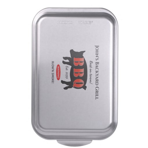 Backyard Grilling BBQ Holder with Lid Cake Pan | Zazzle