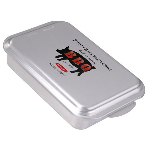 Backyard Grilling BBQ Holder with Lid Cake Pan | Zazzle