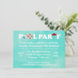 Backyard Outdoor Pool Birthday Party Invitation | Zazzle