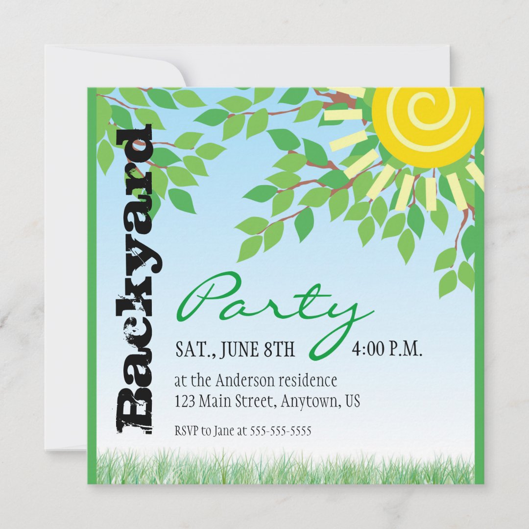 Backyard Party invitation | Zazzle