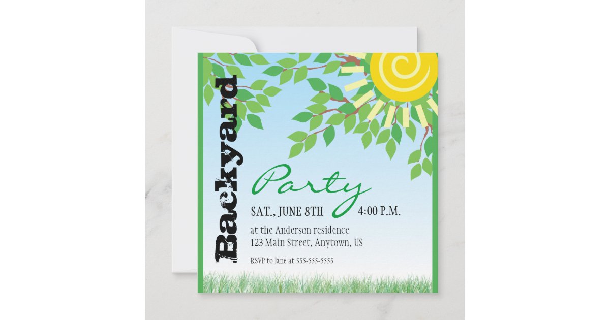 Backyard Party invitation | Zazzle