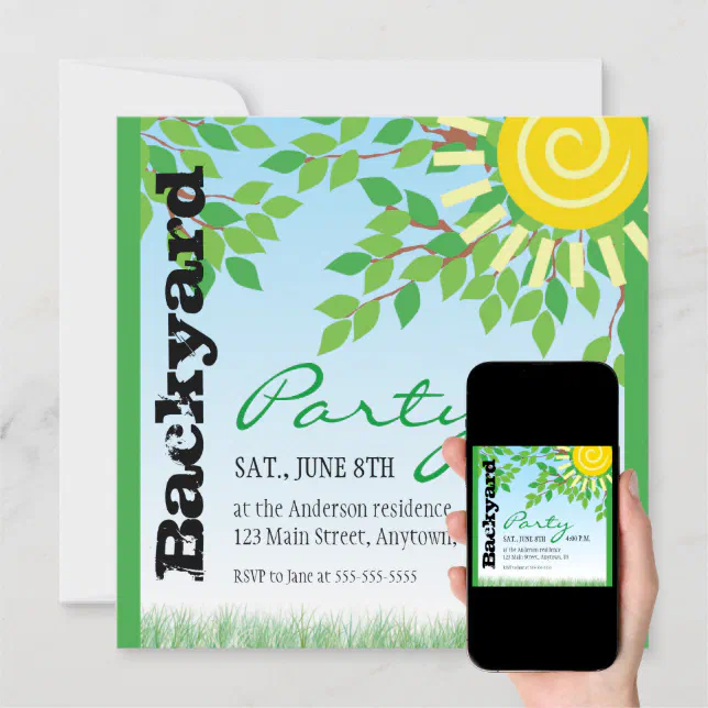 Backyard Party invitation | Zazzle