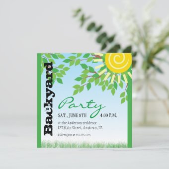 Backyard Party invitation | Zazzle