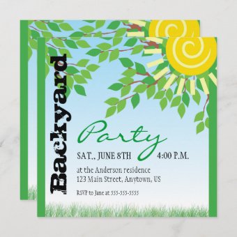 Backyard Party invitation | Zazzle