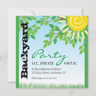 Backyard Party invitation | Zazzle