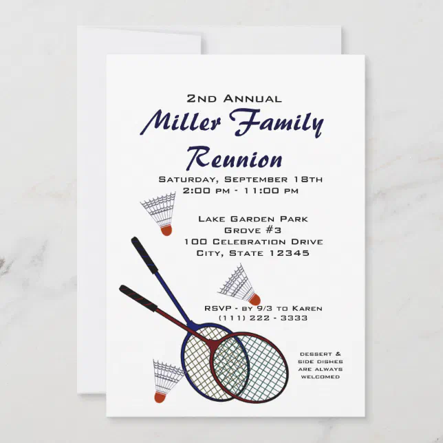 Backyard Picnic Games/ Badminton Invitation | Zazzle