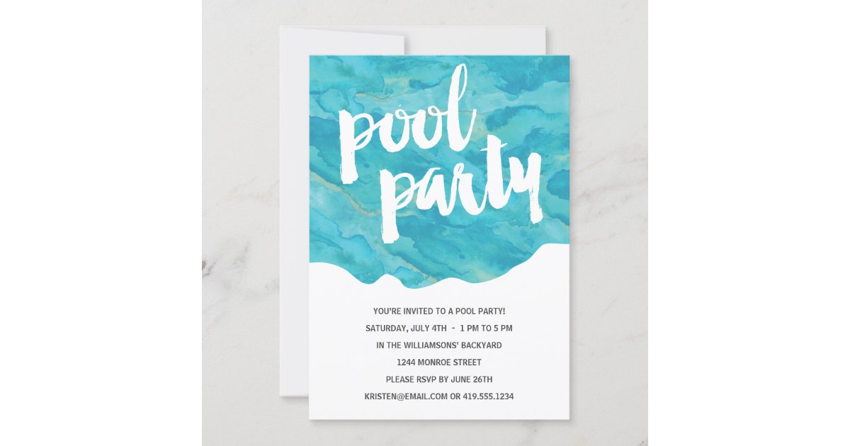 Backyard Splash | Pool Party Invitation | Zazzle