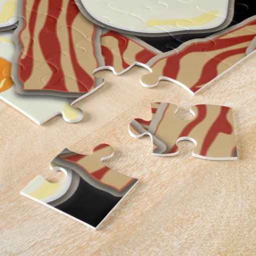 Bacon and Eggs Pattern Jigsaw Puzzle | Zazzle