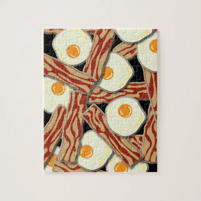 Bacon and Eggs Pattern Jigsaw Puzzle | Zazzle