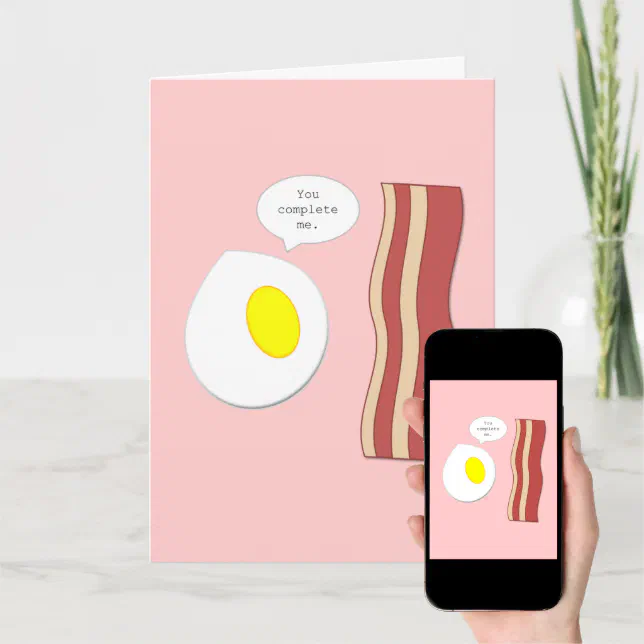 Bacon and Eggs Valentine's Day Card | Zazzle