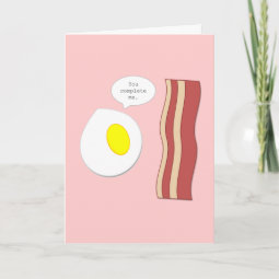 Bacon and Eggs Valentine's Day Card | Zazzle